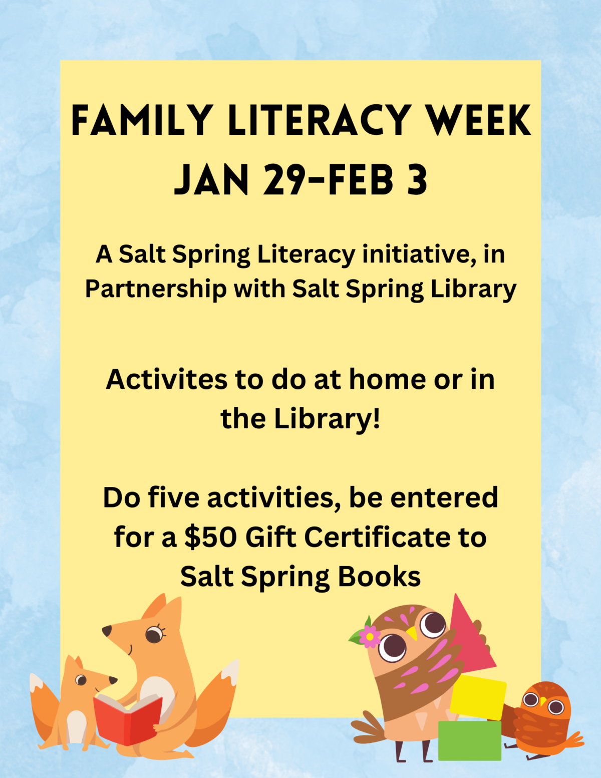 Family Literacy Week activities – Salt Spring Literacy